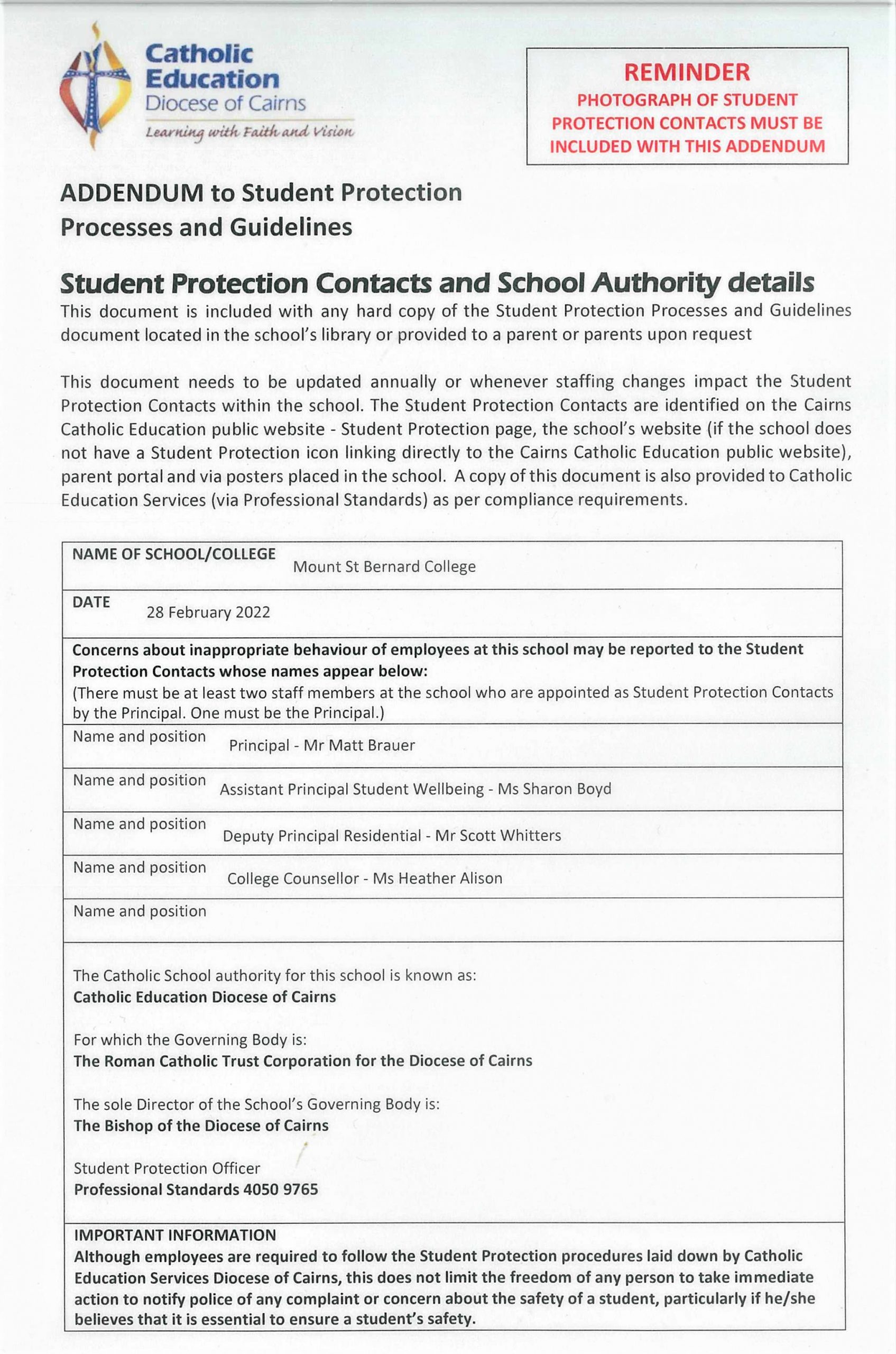 Student Protection